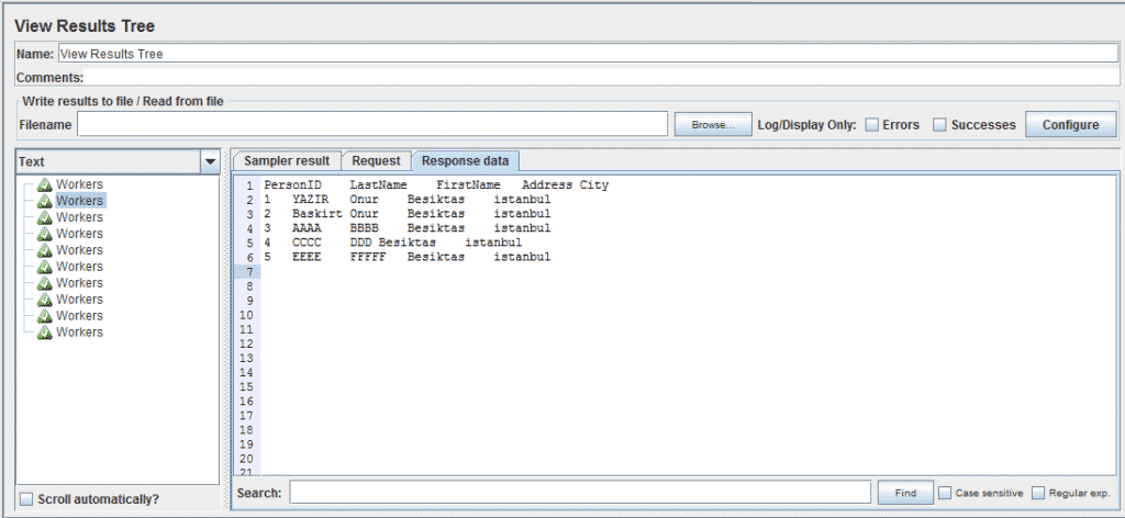 Database Test Plan with JMeter