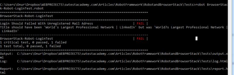 BrowserStack and RobotFramework Integration