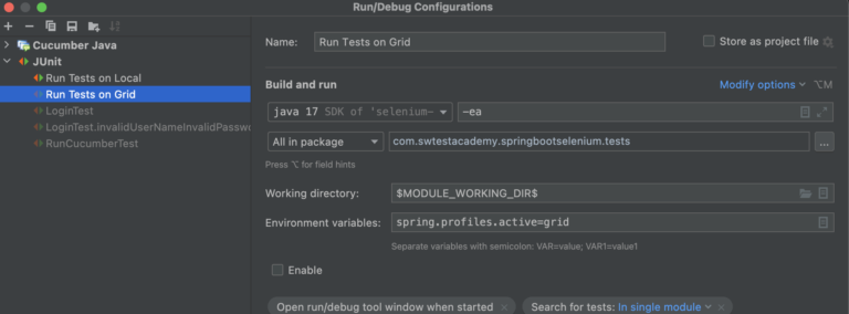 Selenium Spring Boot Cucumber Junit 5 Test Automation Project
